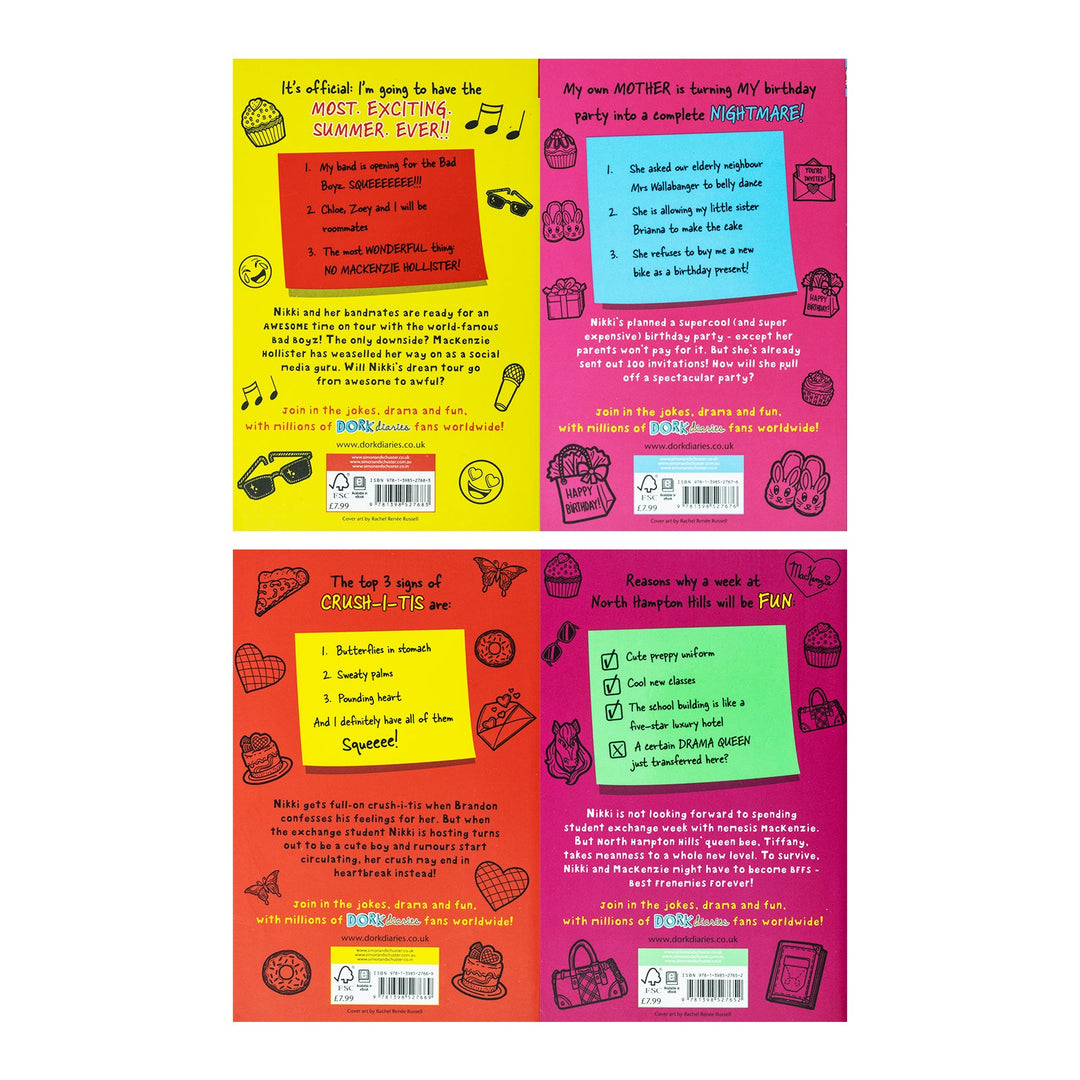Dork Diaries Series Collection 4 Books Set By Rachel Renee Russell (Bi ...